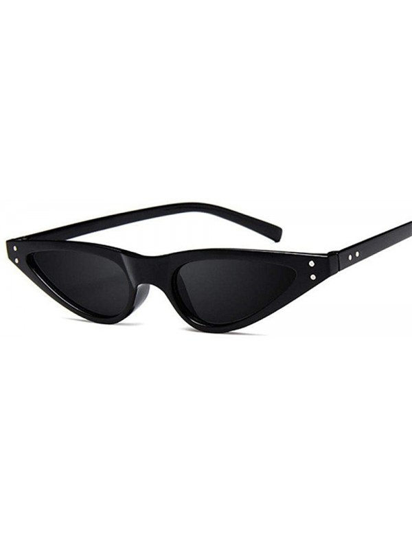 Oulylan Small Cat Eye Sunglasses Women Vintage Trendy Sun Clear Red As